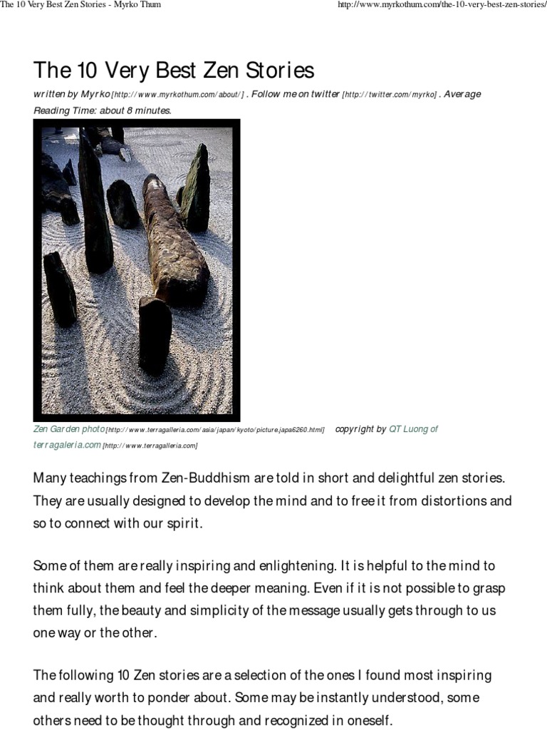 The 10 Very Best Zen Stories - Myrko Thum | PDF | Zen | Monk