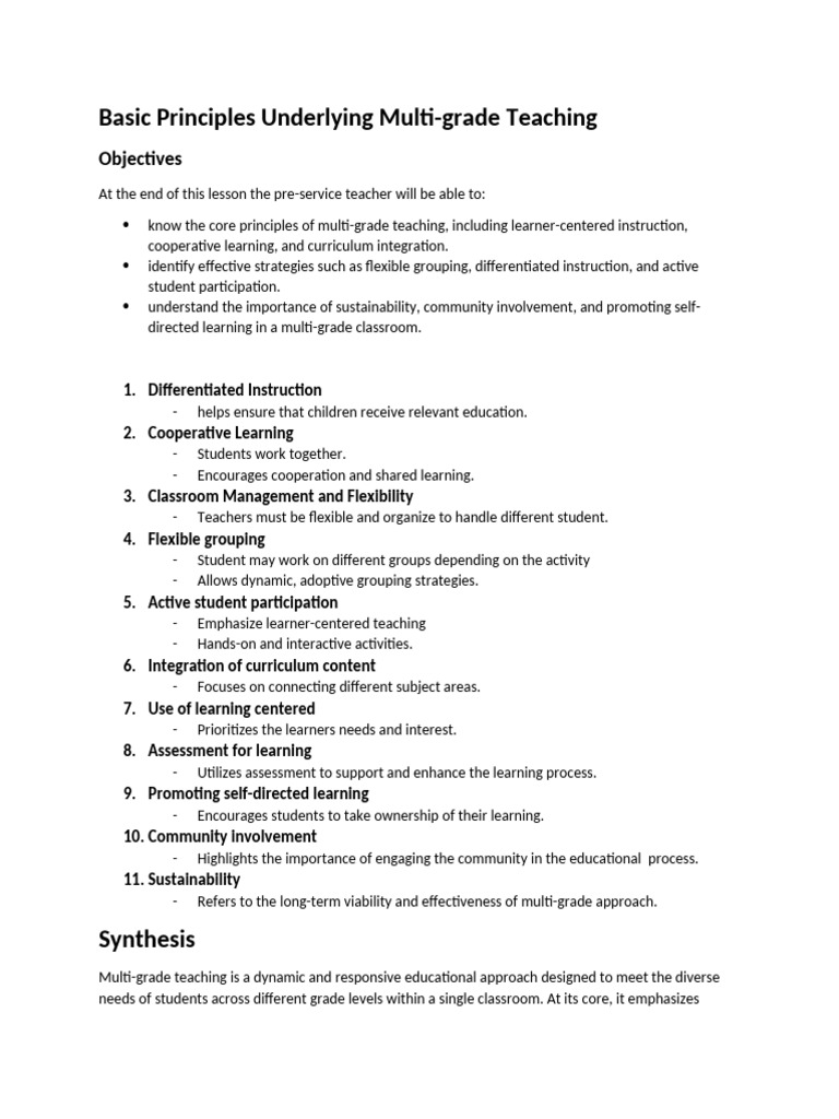 Basic Principles Underlying Mult1 | PDF | Differentiated Instruction ...