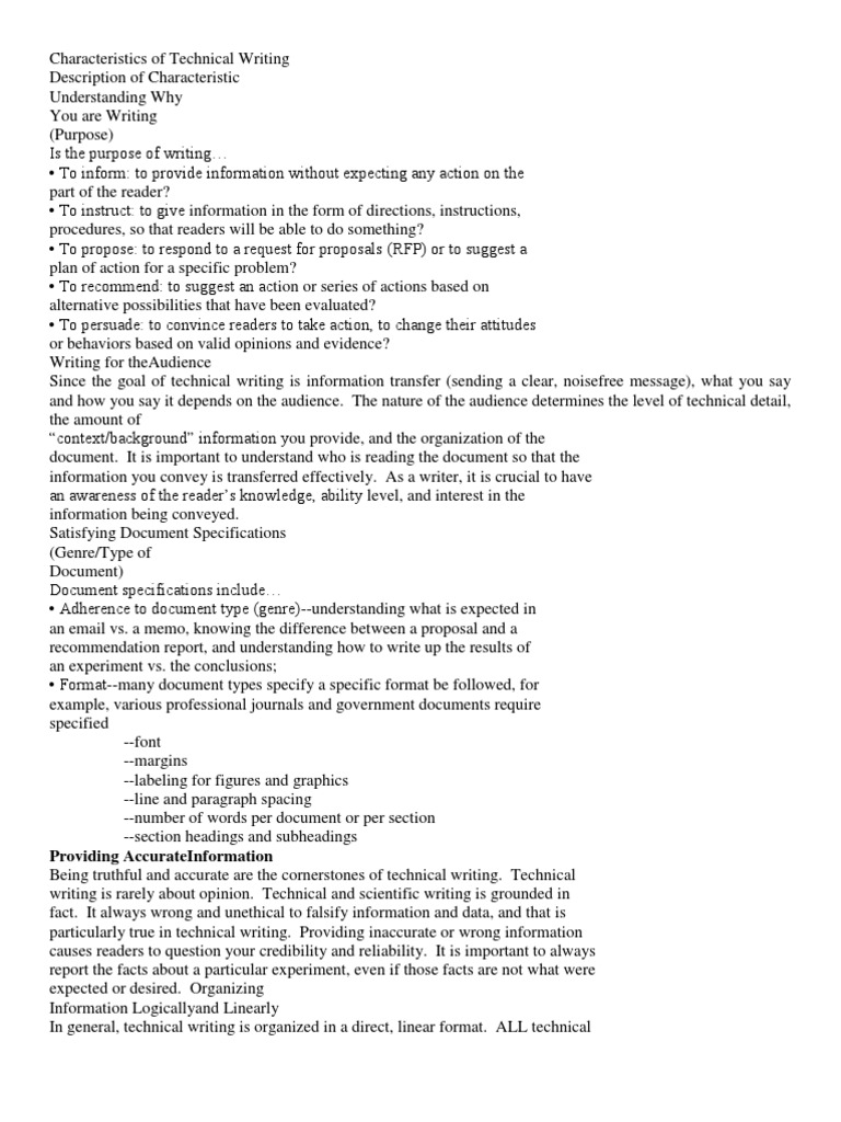 Characteristics of Technical Writing | PDF | Ambiguity | Information