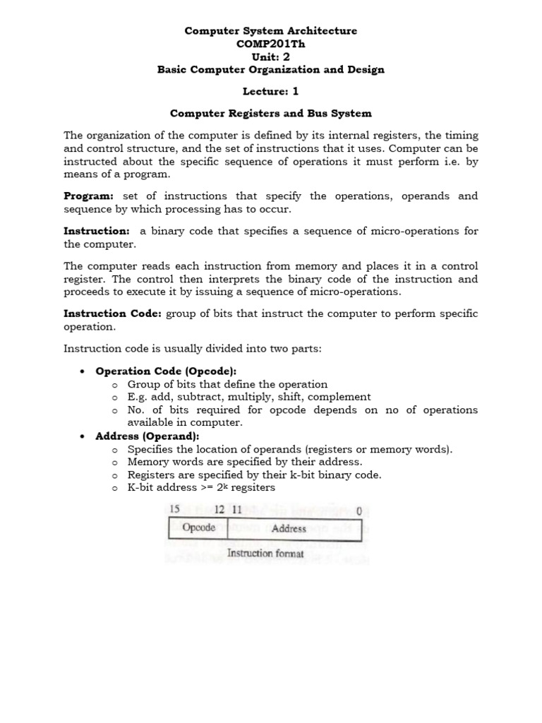 Unit 2 Lecture 1 Common Registers and Bus System | PDF | Computer ...