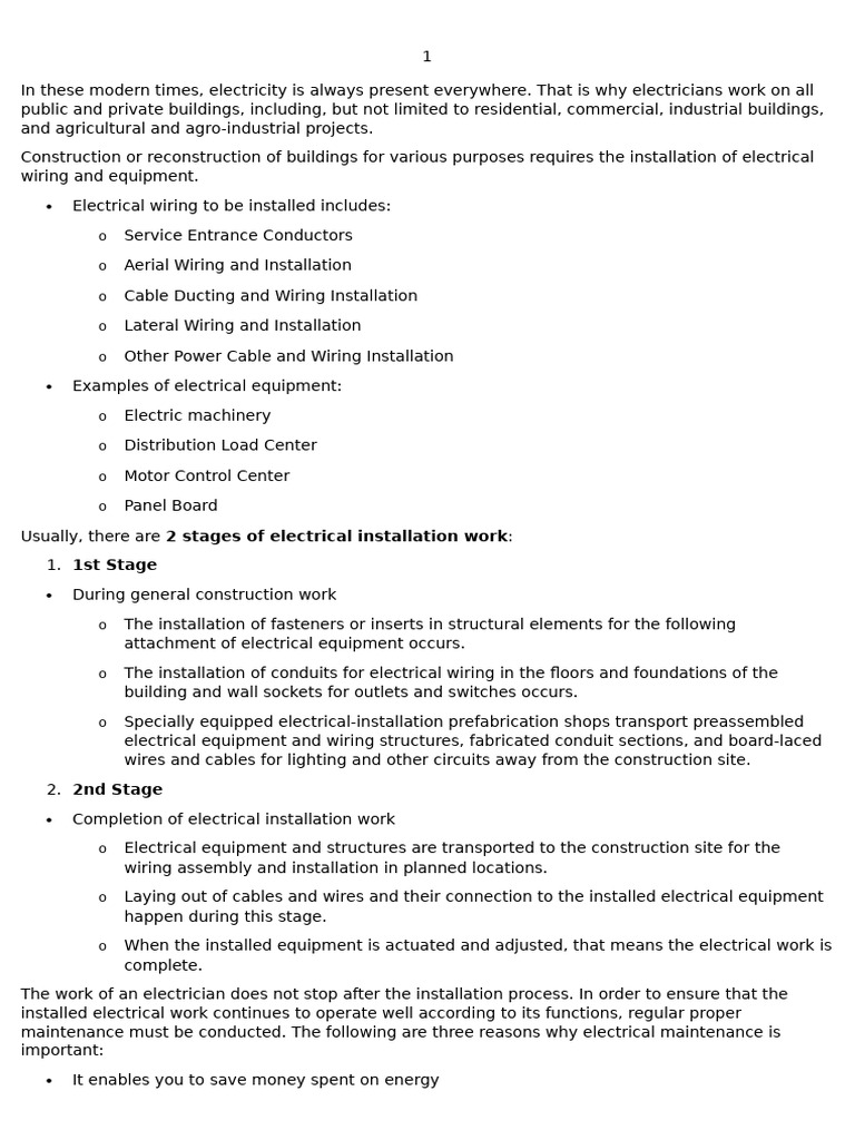 TESDA | PDF | Electrical Wiring | Electrician