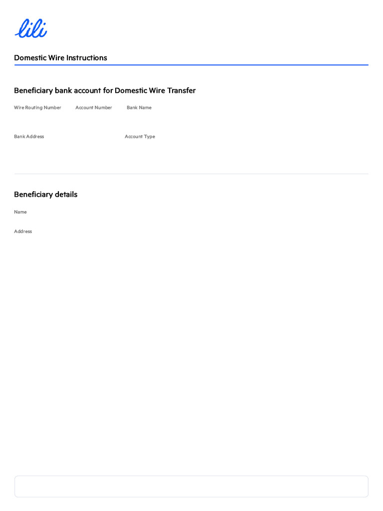 Domestic Wire Instructions | PDF
