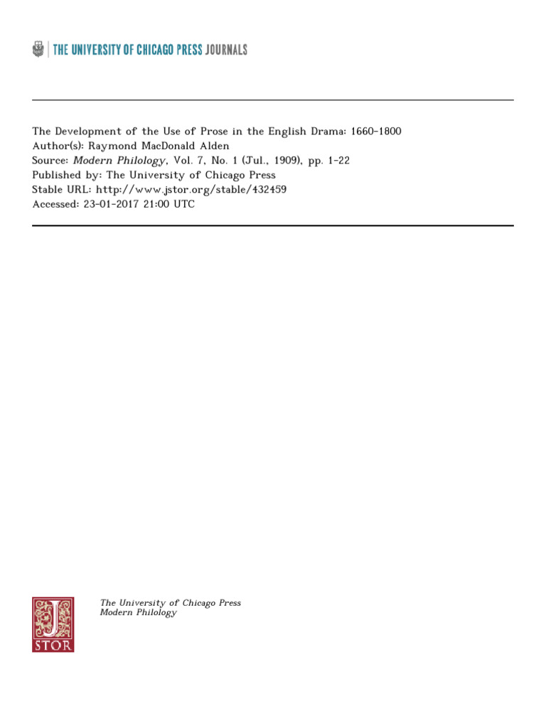 Prose in English Drama 1660 | PDF | Novels | Poetry