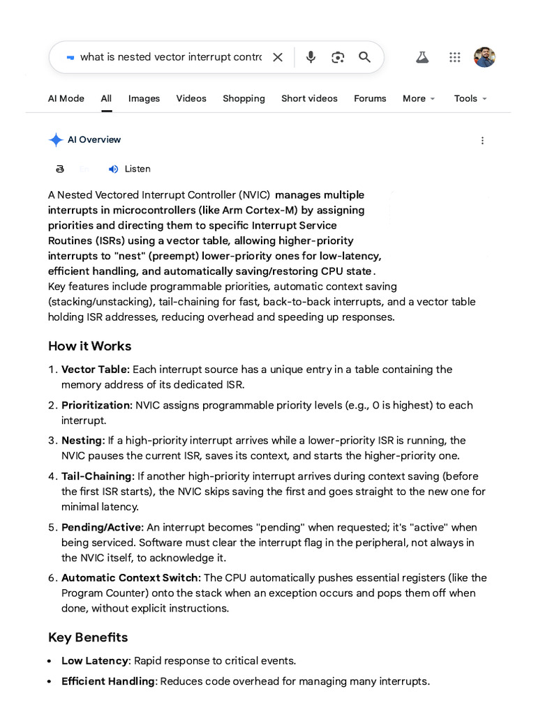 What Is Nested Vector Interrupt Controller - Google Search | PDF