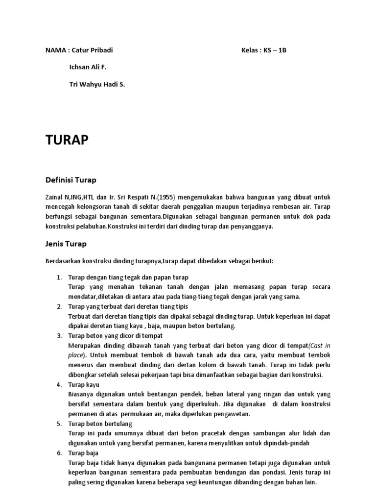 Turap | PDF | Teknologi & Rekayasa