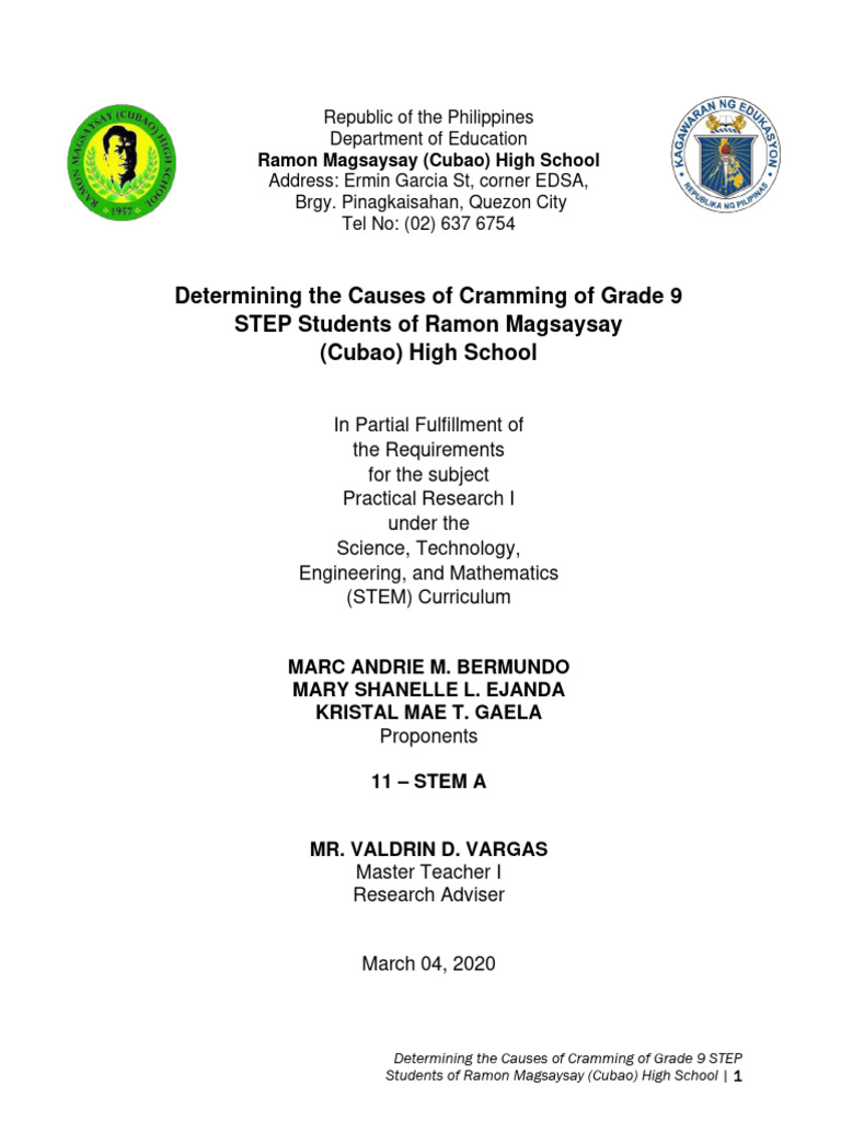 Determining the Causes of Cramming of Gr | PDF | Science