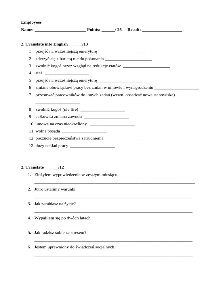 Employees Test WPD - Kopia | PDF