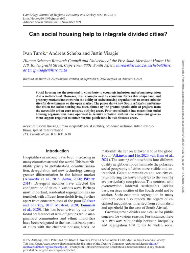 Cambridge Art 2 Social Housing | PDF | Public Housing | Economic Inequality