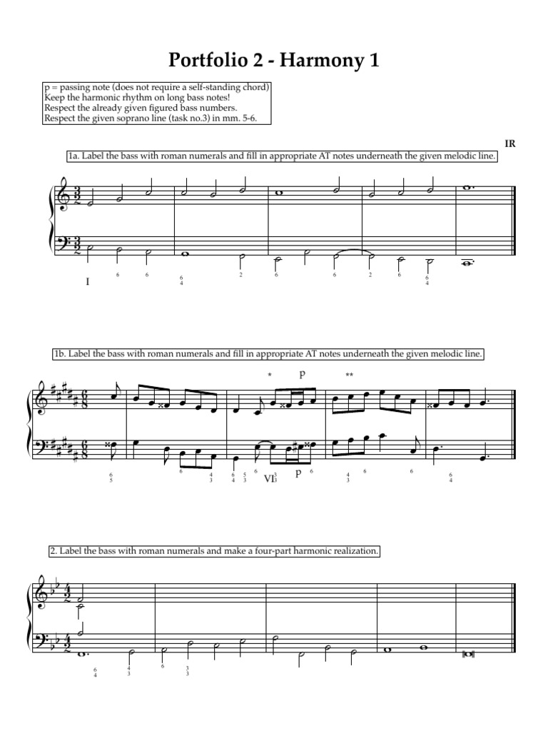 Portfolio 2 - Harmony 1 - Full Score | PDF | Harmony | Music Education