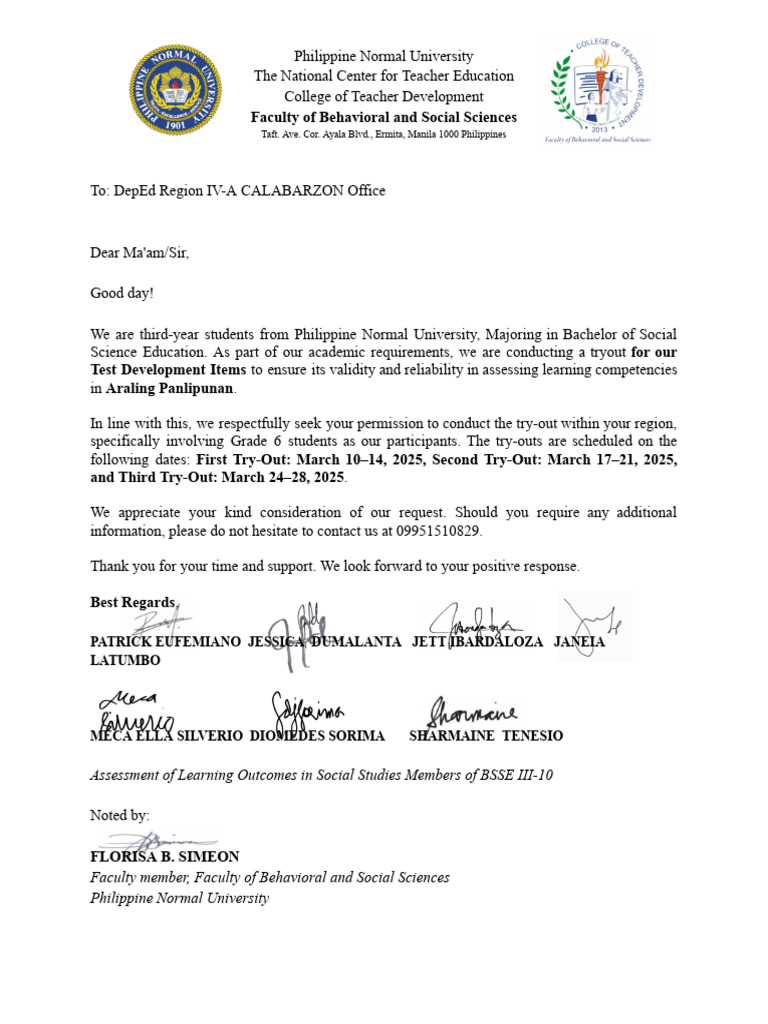 (D.O LETTER For Test) | PDF