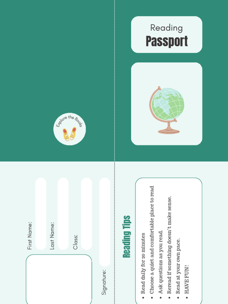World Traveler Passport Worksheet in Green Illustrated Style (2) | PDF