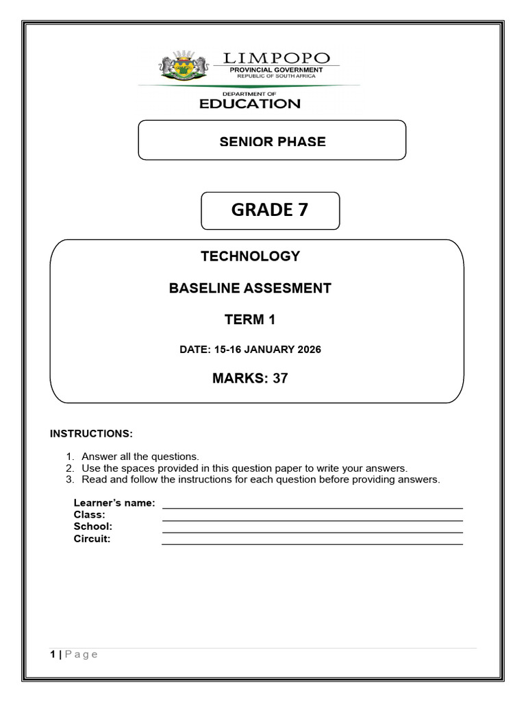 .ArchGrade 7 Technology Baseline Assessment 2026 | PDF | Lever ...