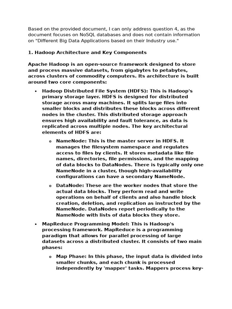 Based on the Provided Document | PDF | Apache Hadoop | No Sql