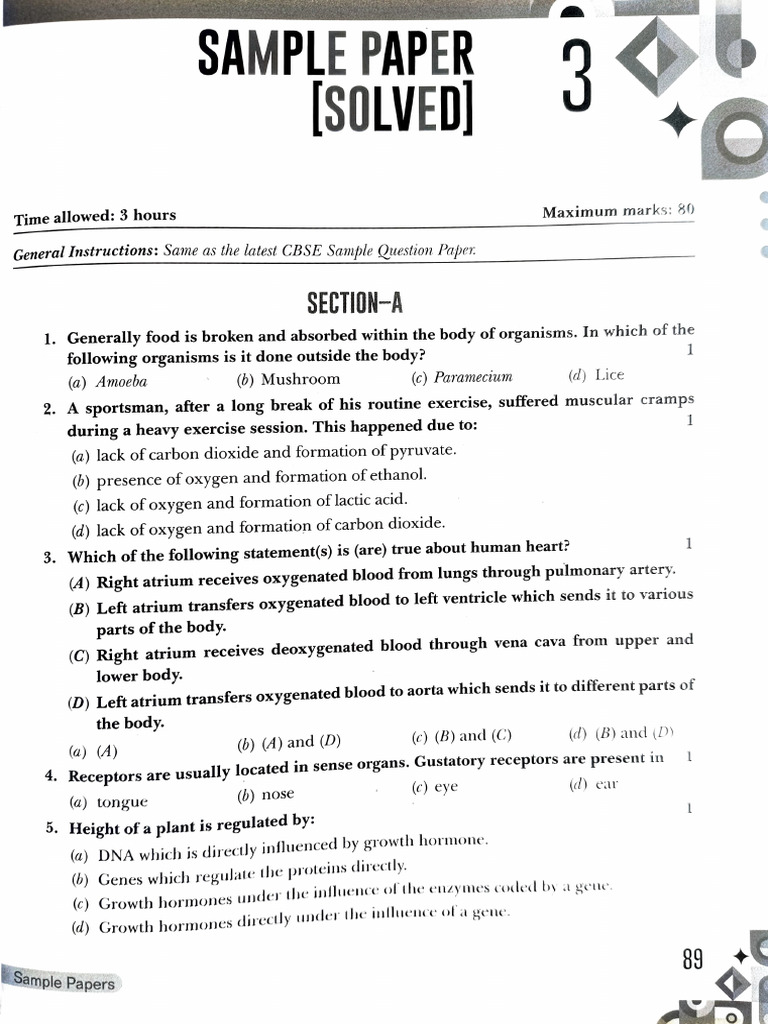 10th Science Sample Paper | PDF