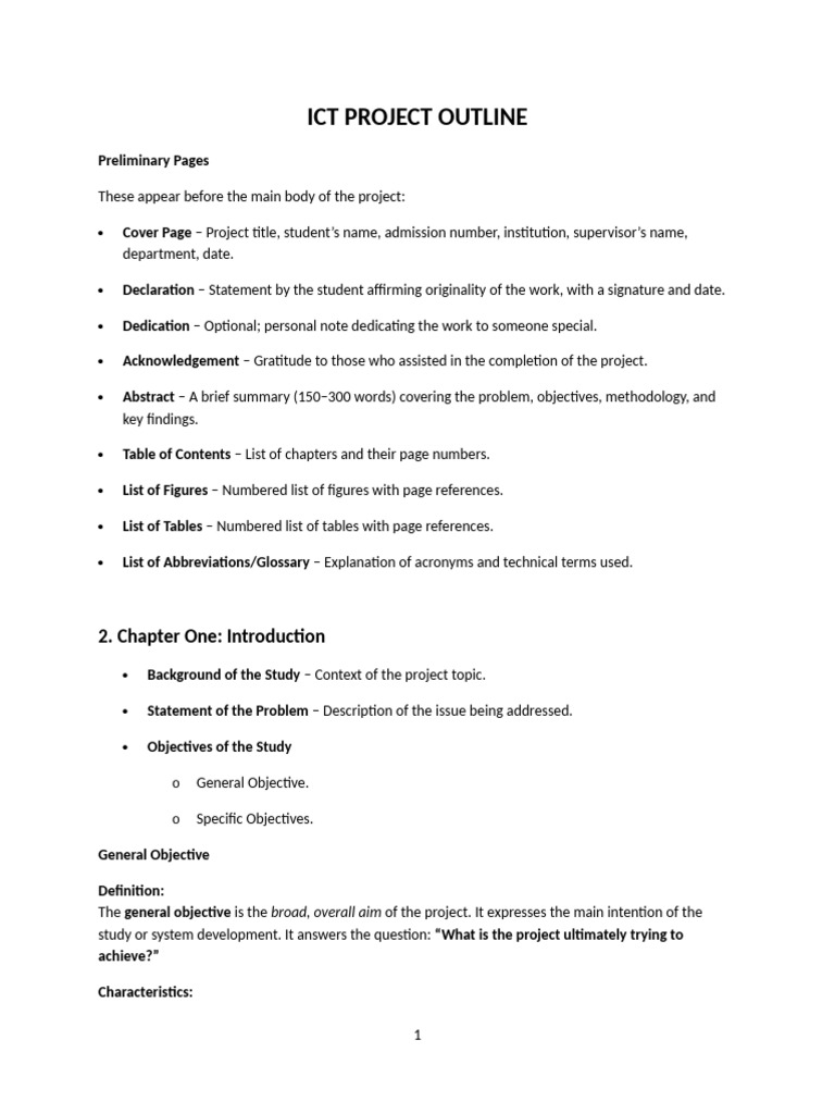 Ict Project Outline | PDF | Conceptual Model | Methodology