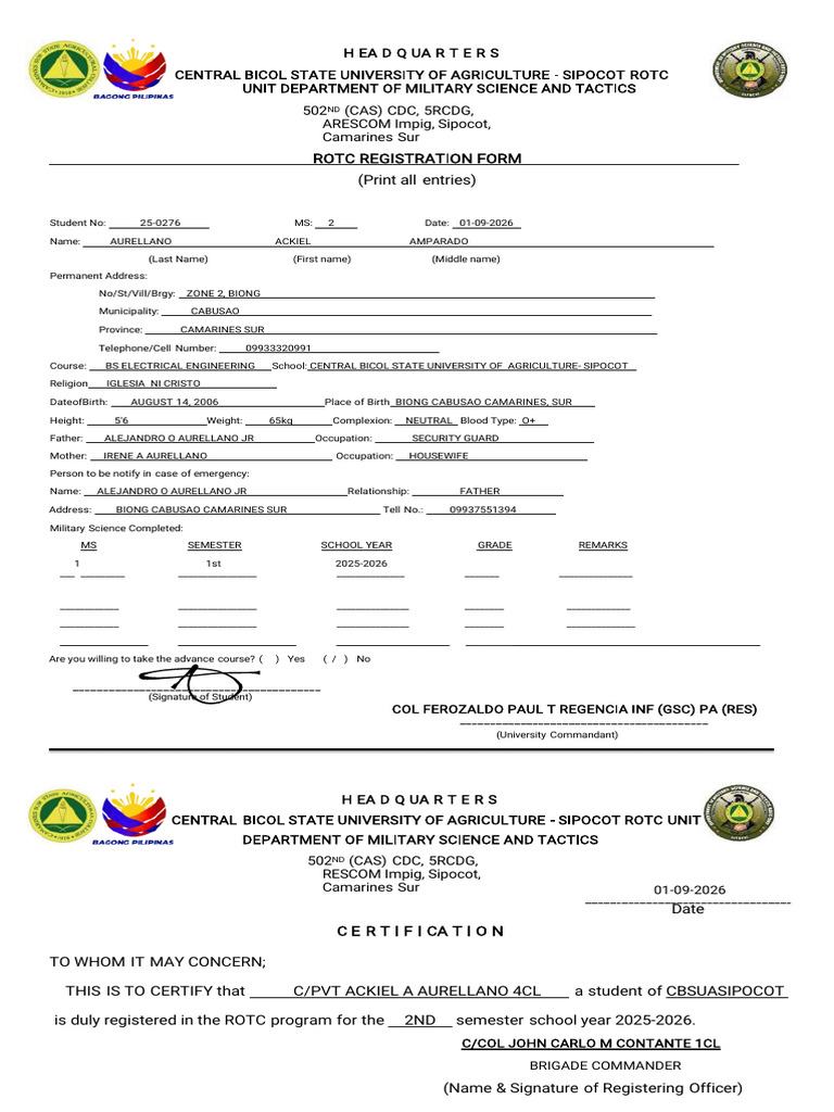 ROTC_form | PDF
