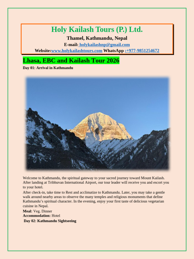 Kailash via Lhasa to Lhasa | PDF | Lhasa | Kathmandu