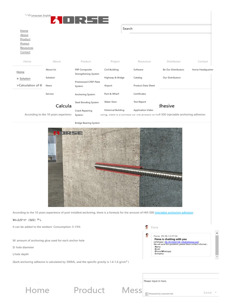 Calculation of The Dosage of Rebar Anchoring Adhesive | PDF | Adhesive ...