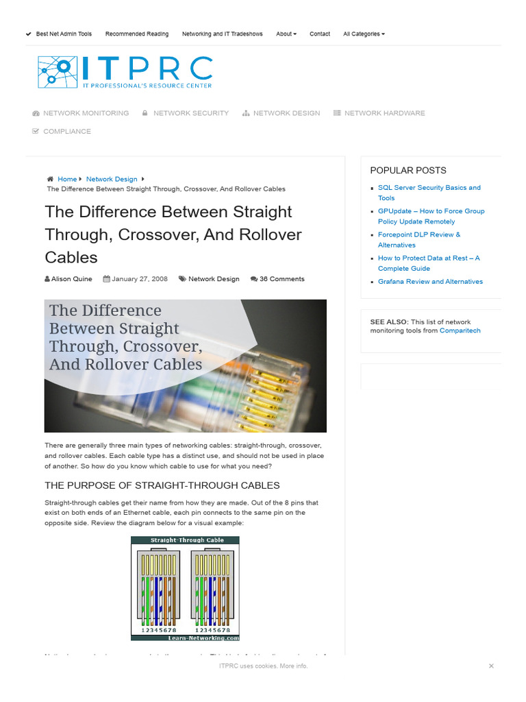 The Difference Between Straight Through, Crossover, and Rollover Cables ...