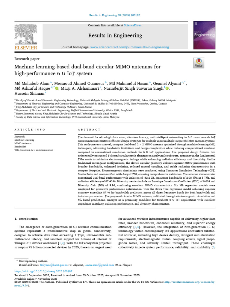 Machine Learning Based Dualband Circular MIMO Antennas | PDF | Antenna ...
