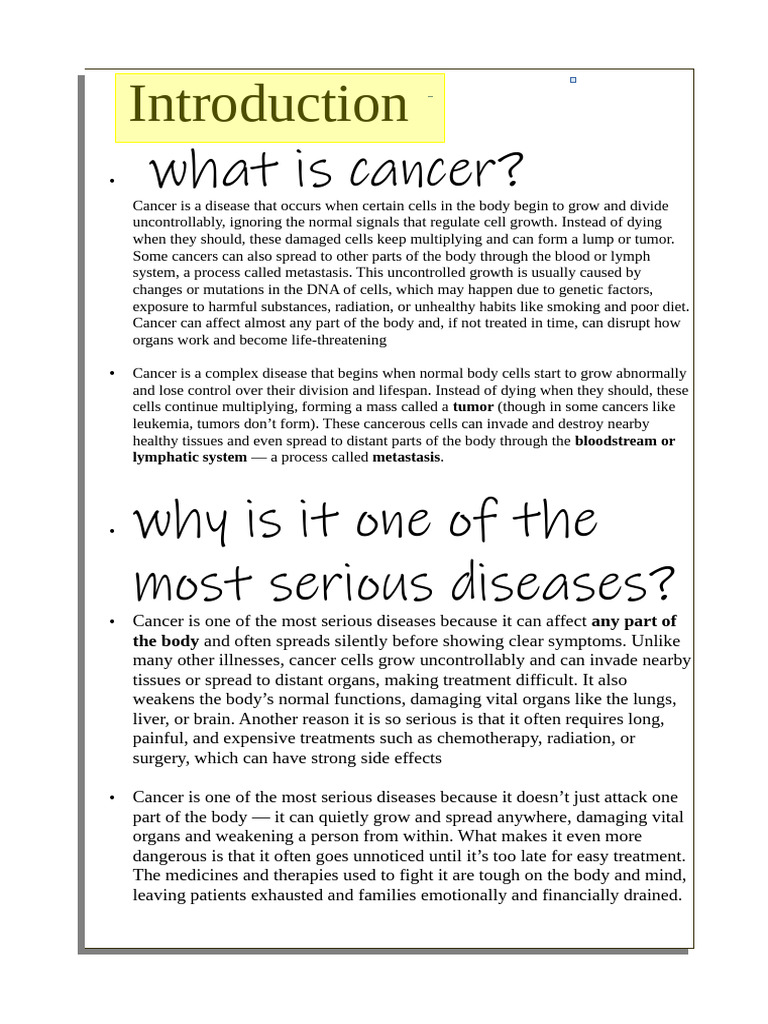 Biology Project Cancer | PDF | Cancer | Metastasis