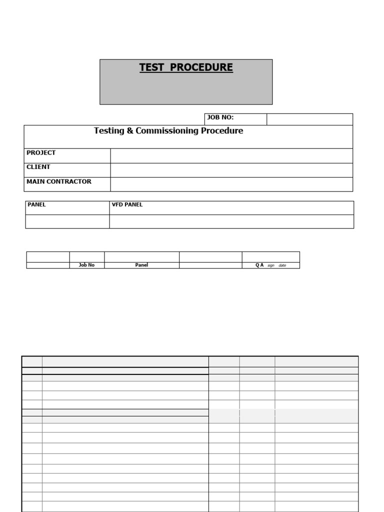 Test Procedure - VFD Panel | PDF | Fuse (Electrical) | Electronics