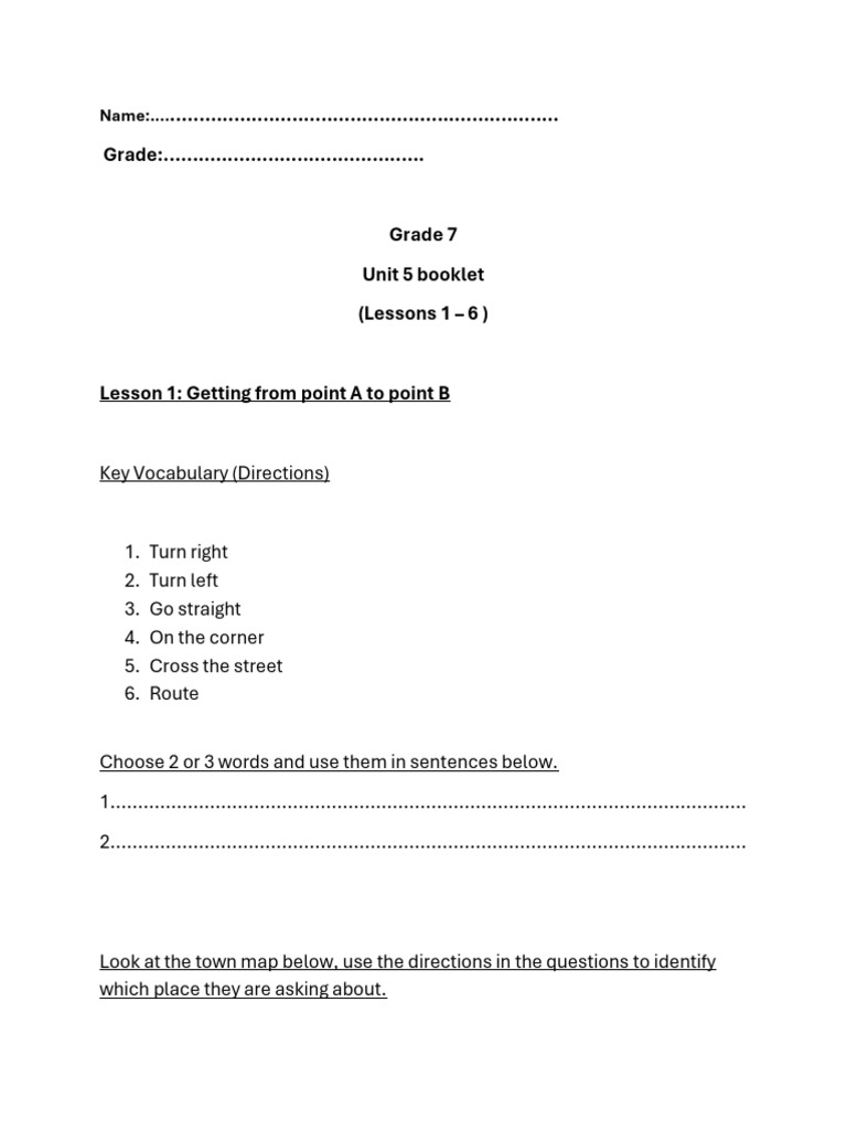 Grade 7 Practice Booklet | PDF | Vocabulary | Chess