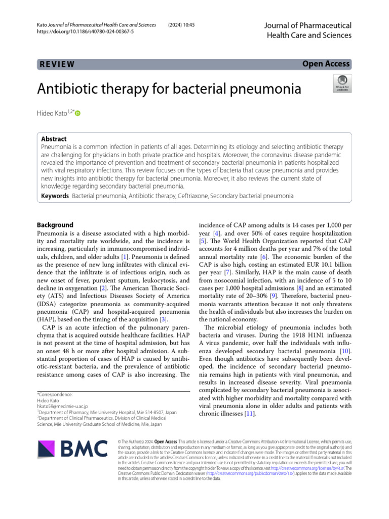 2024-Antibiotic Therapy for Bacterial Pneumonia | PDF | Pneumonia ...
