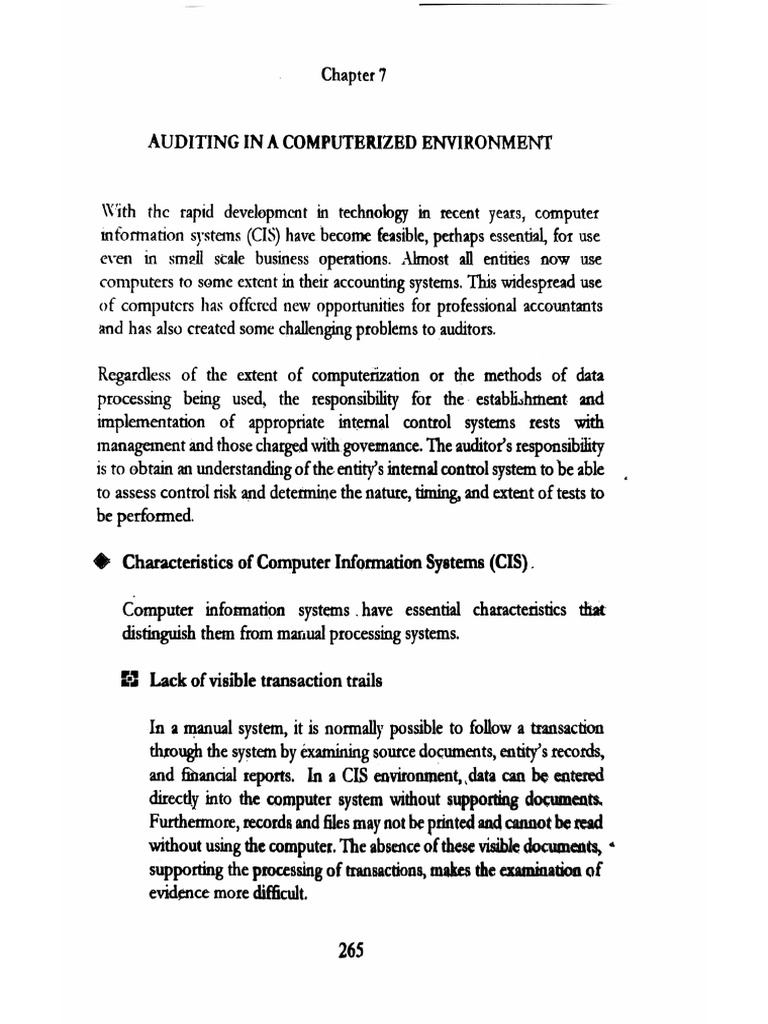 Chapter 7 Audit in CIS Environment | PDF