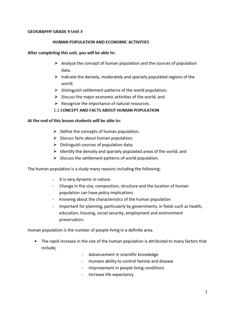 Geography Grade 9 Unit 3 Old Book Short Notes @entrance Tricks | PDF ...