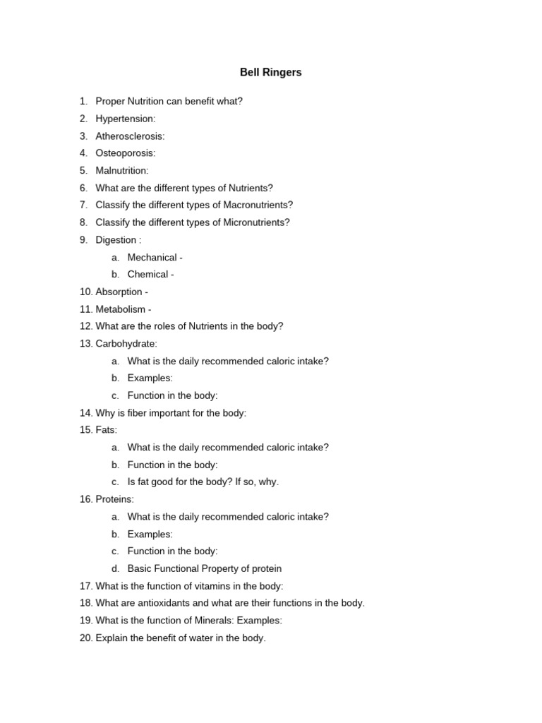 Ch+5 11+Bell+Ringers | PDF | Nutrients | Calorie