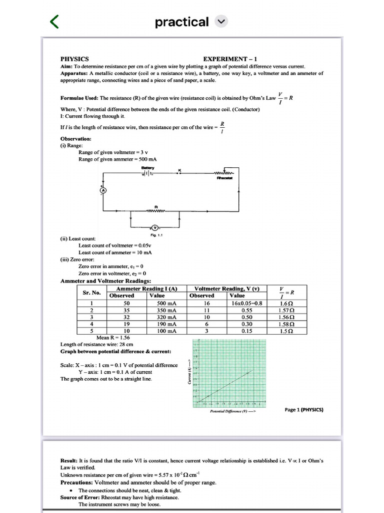 Physics Practicals XII | PDF