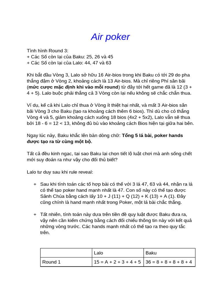 Lalo Air Poker | PDF