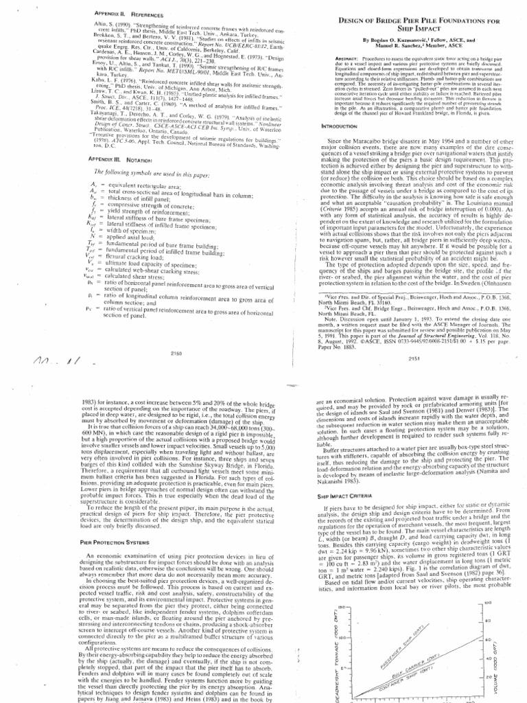 Design of Bridge Pier Pile Foundations for Ship Impact | PDF | Force ...