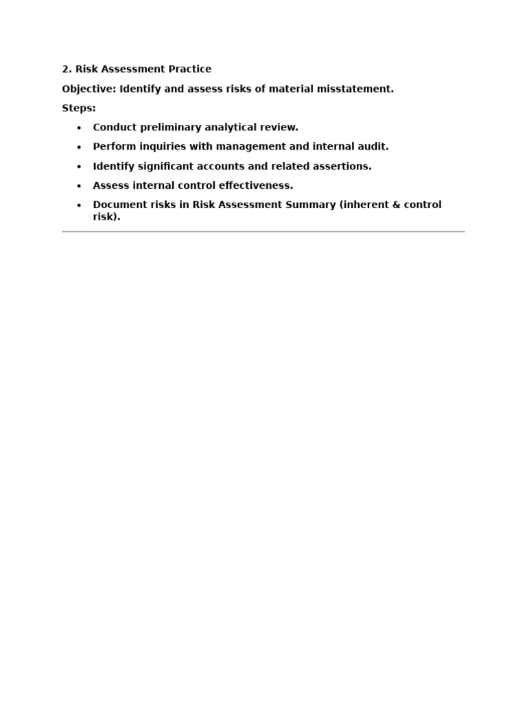 Risk Assessment Practice | PDF