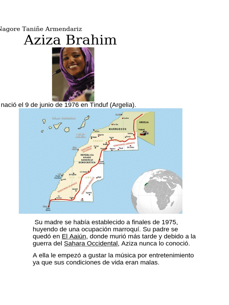 Biografia Aziza Brahim - Word | PDF