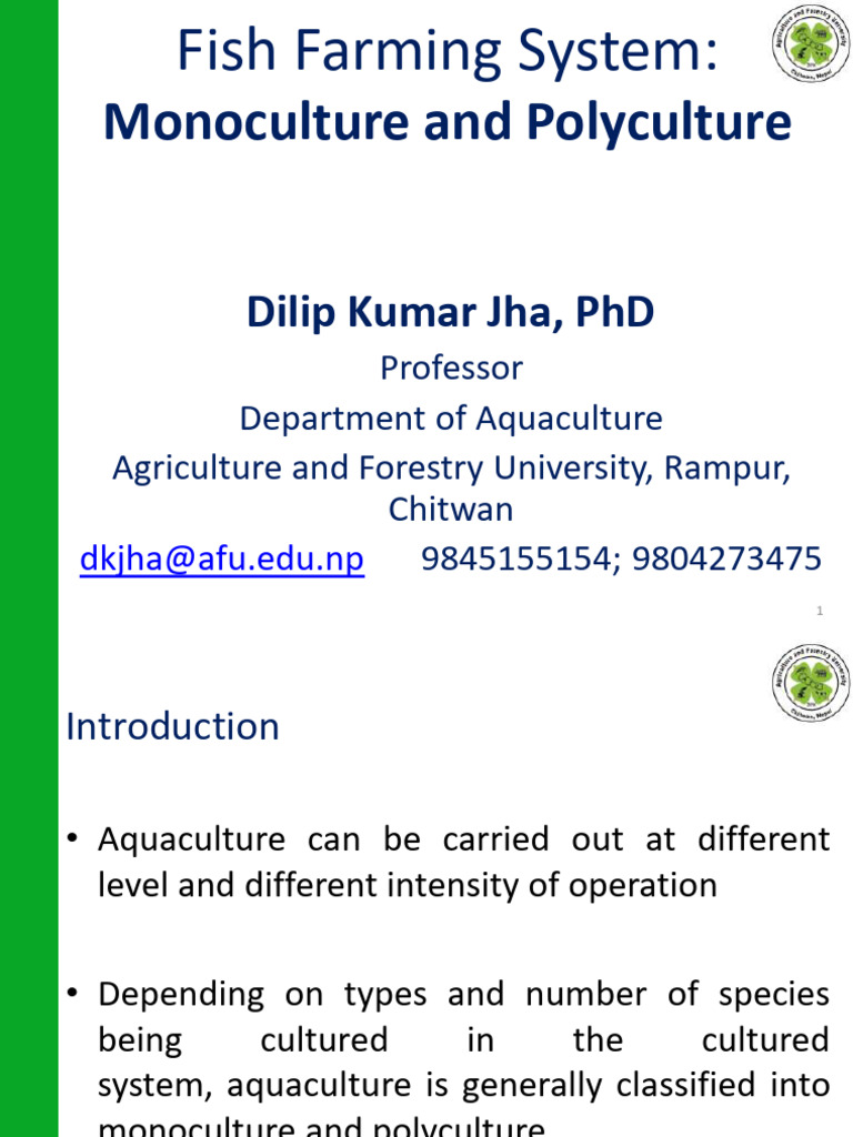 Monoculture and Polyculture-New-8 | PDF | Aquaculture | Pond