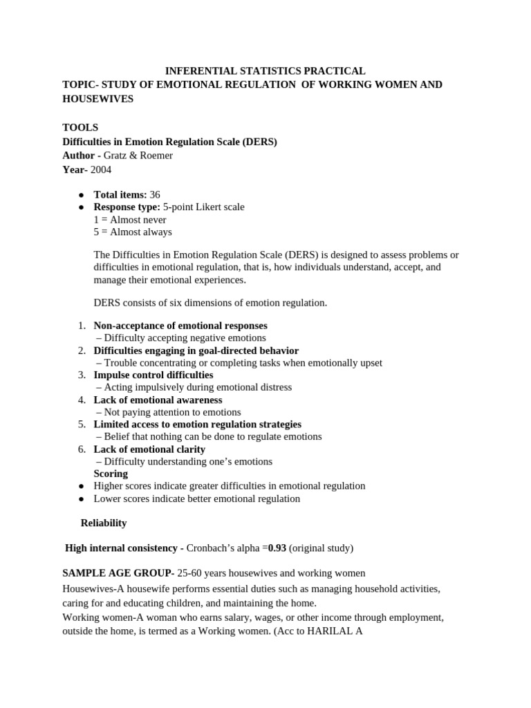Inferential Statistics Practical Topic | PDF | Emotional Self ...