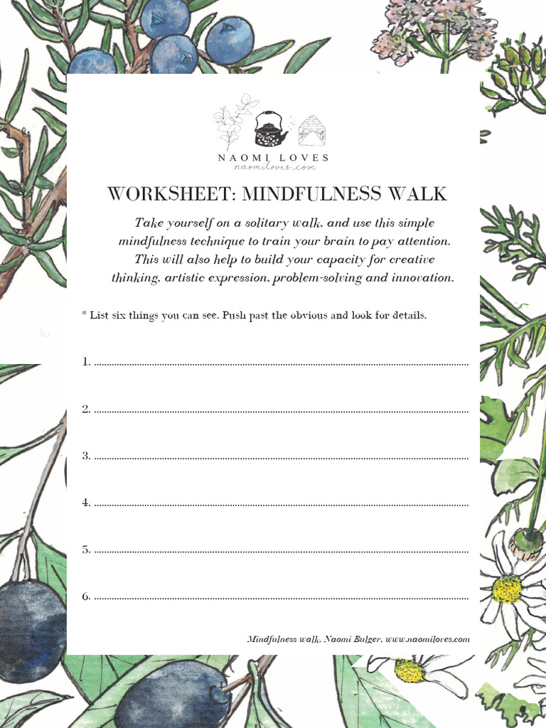 Mindfulness Walk Worksheet | PDF | Chess Theory | Chess
