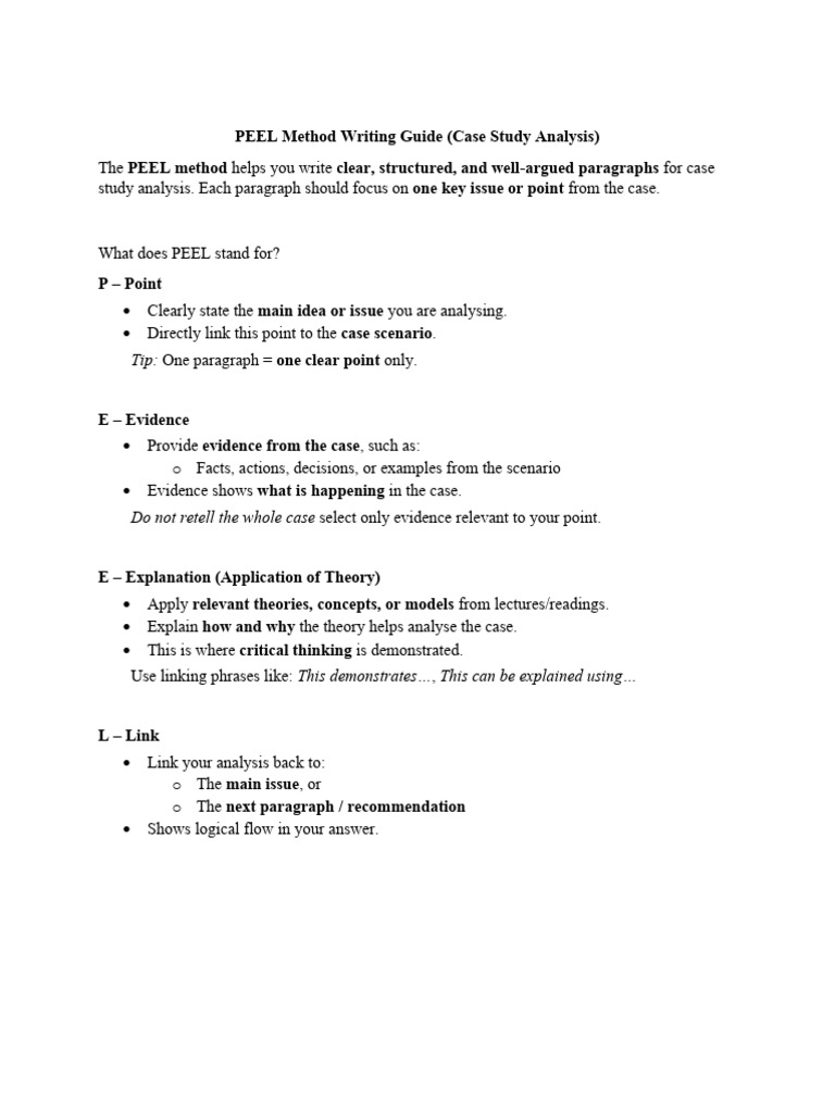 Peel Method For Case Study Analysis | PDF | Communication | Theory