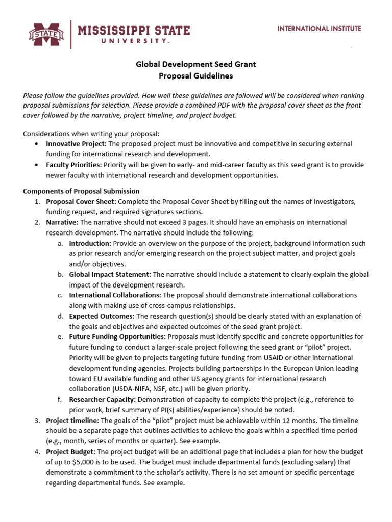 GDSG Proposal Guidelines | PDF