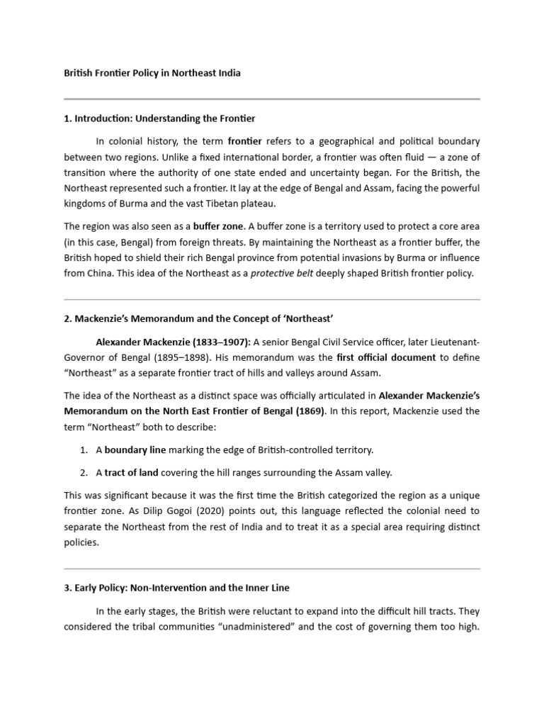 The British Frontier Policy | PDF | Bengal