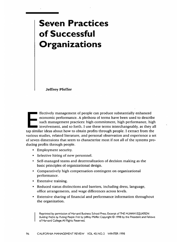 Seven Practices of Successful Organisations | PDF