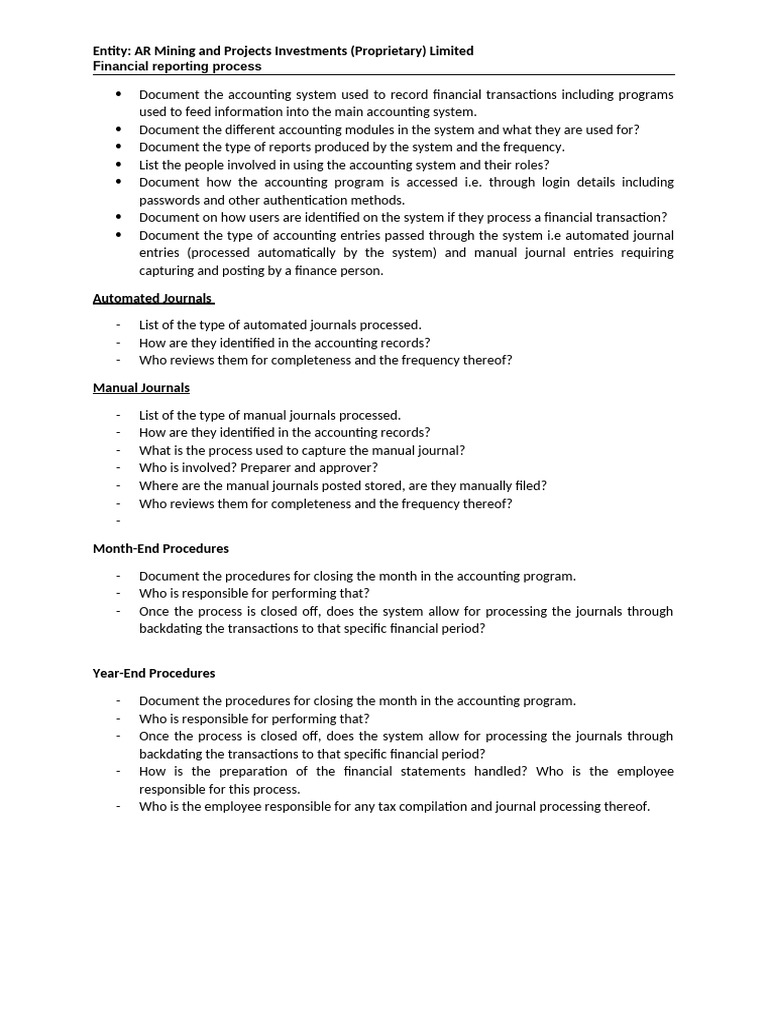 4.Financial Reporting Process Flow | PDF