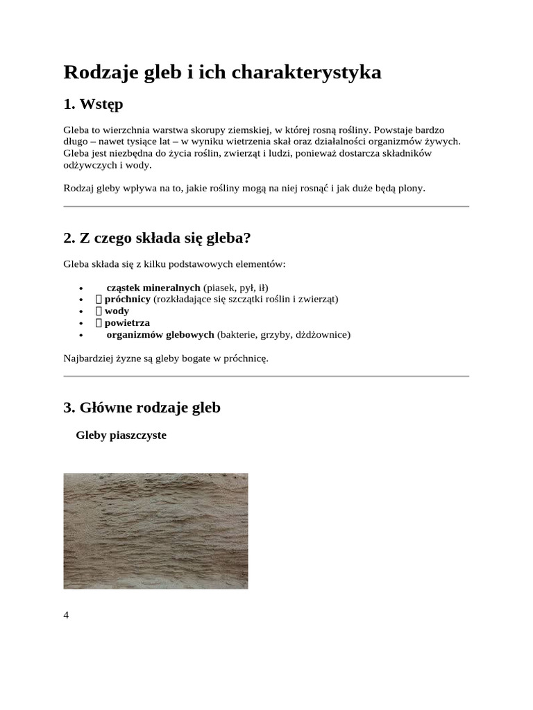 Rodzaje Gleb i Ich Charakterystyka | PDF