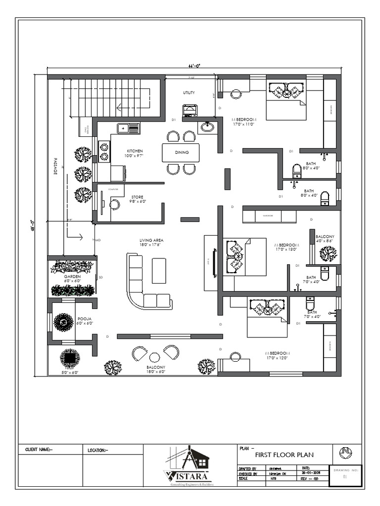 44 X 48 First Floor Plan Update | PDF | Home | Room