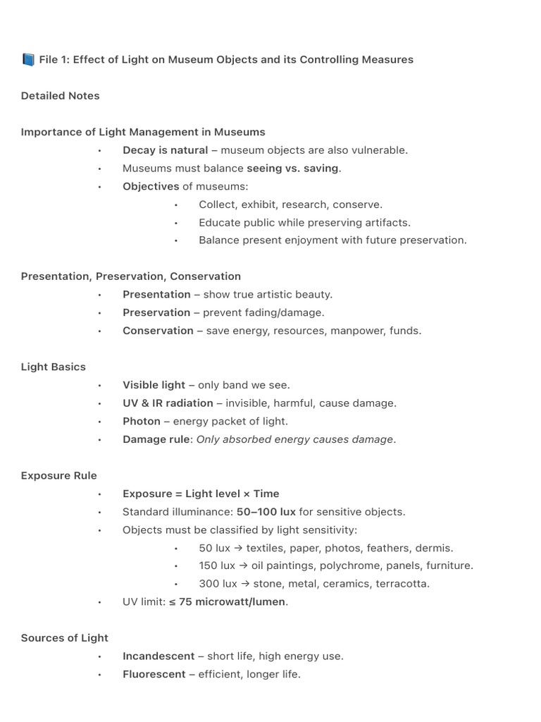 ? File 1 - Effect of Light On Museum Objects and Its Controlling ...