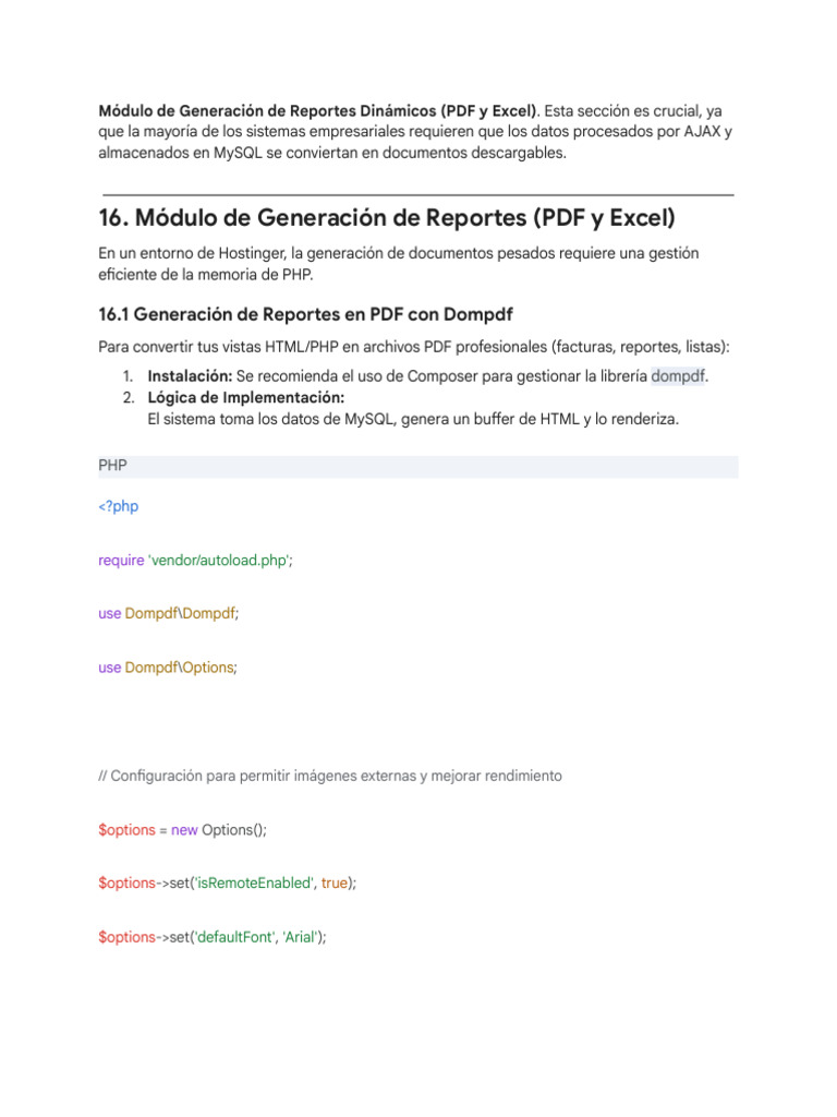 Módulo de Generación de Reportes Dinámicos (PDF y Excel) | PDF | Php ...