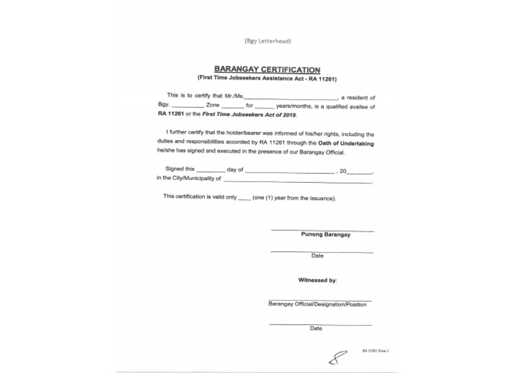 First Time Job Seeker Form | PDF