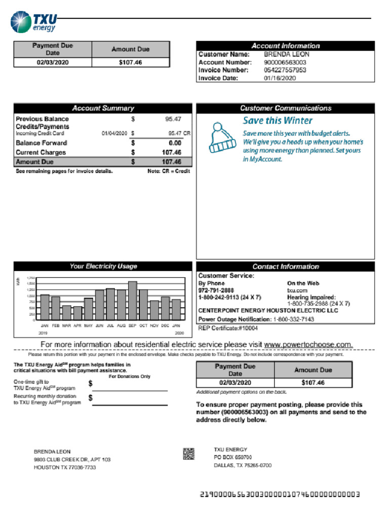 TXU Document | PDF